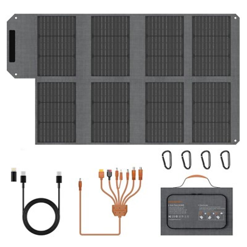80W Foldable Solar Panel Portable Solar Charger USB Port Solar Cable ...