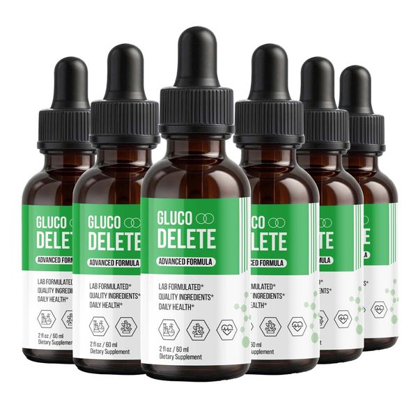 (6 Pack) Gluco Delete Drops, GlucoDelete Premium Liquid Drop Supplement ...