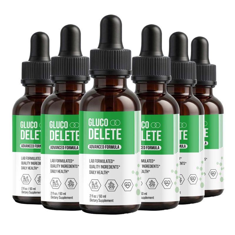 (6 Pack) Gluco Delete Drops, GlucoDelete Premium Liquid Drop Supplement ...