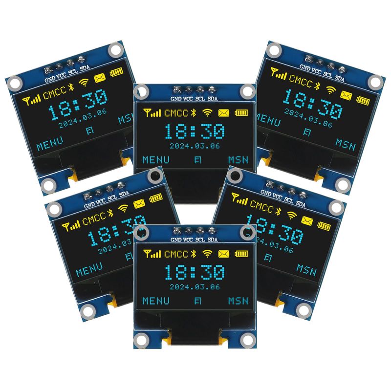 AITRIP 6PACK 0.96 Inch OLED I2C IIC Display Module 12864 128x64 Pixel ...