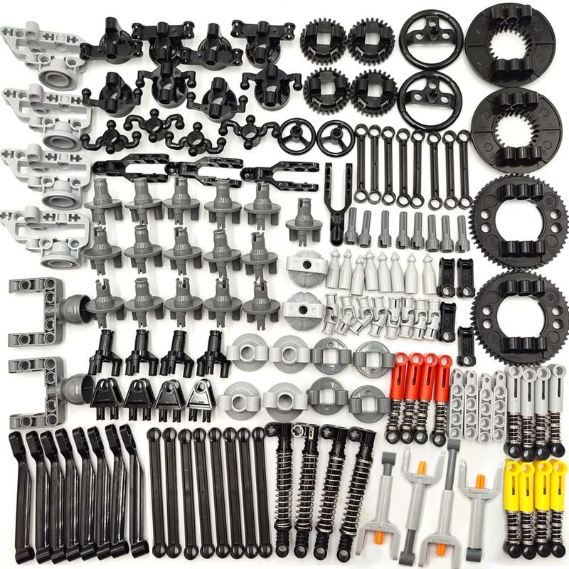 DSPITWOD MOC Technical Wheels Connectors Rack Gear Car Building Brick ...