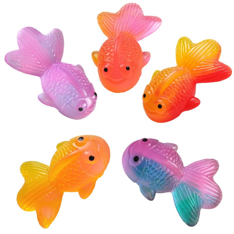 YIWLFQH 5 PCS Super Sticky Gradient Color Series Cute Soft Goldfish ...