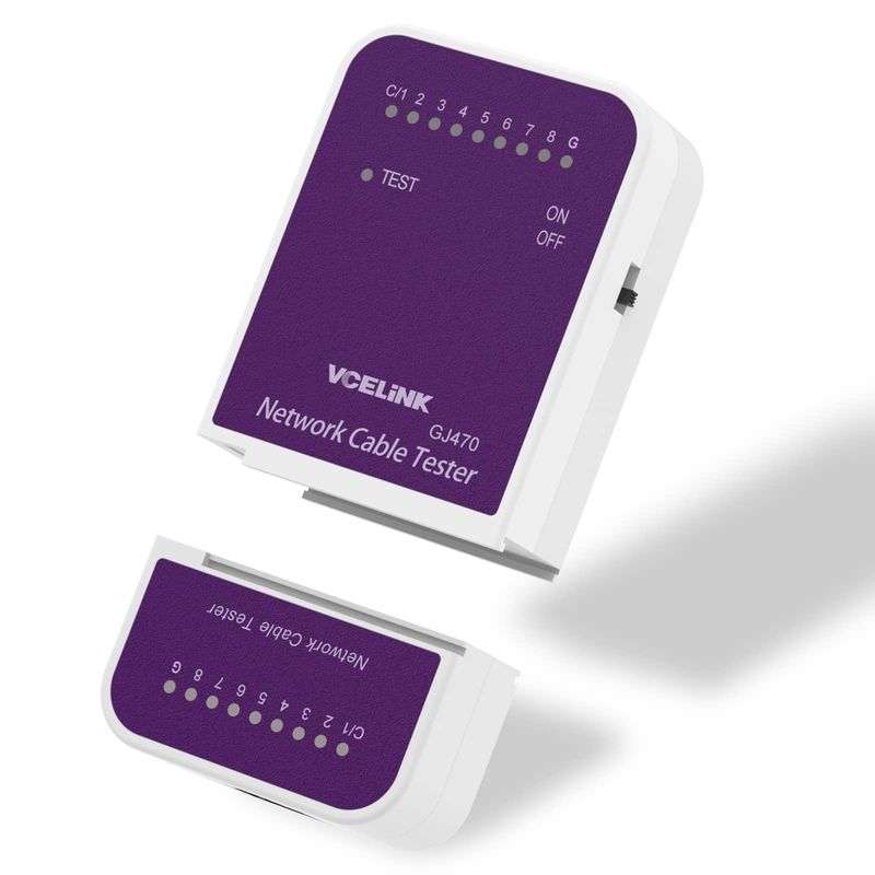 VCELINK RJ45 Network Cable Tester GJ470, Detachable Remote Ethernet ...