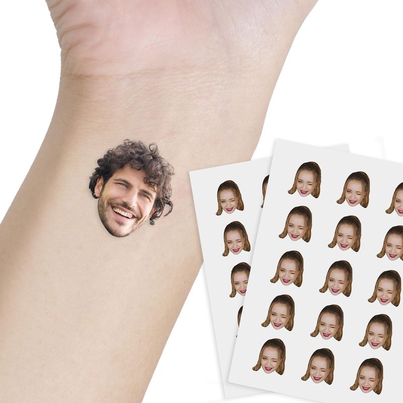 ADEDIY Custom Groom Face Temporary Tattoo Funny Personalized Tattoo ...