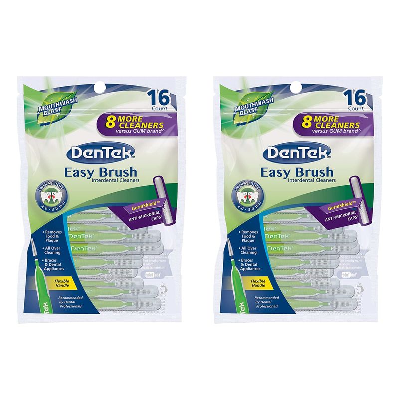DenTek Easy Brush Plaque Control Interdental Cleaners, Tight, 16 Count ...