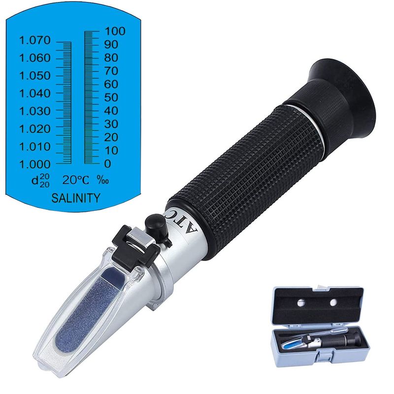 Salinity Refractometer, Automatic Temperature Compensation Handheld ...