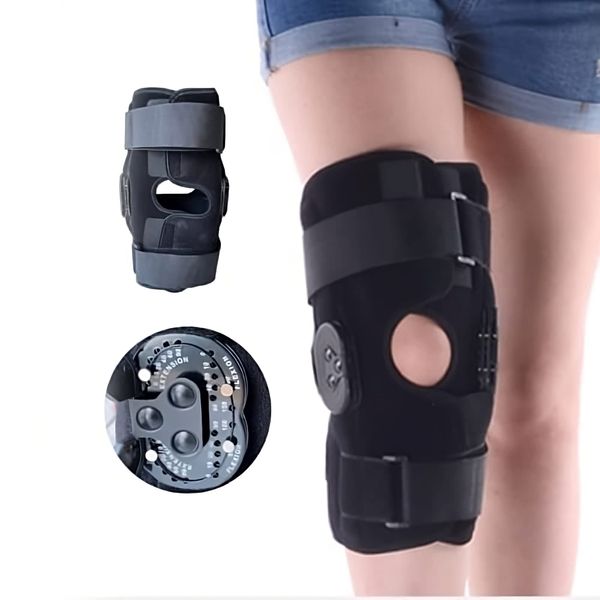 Comfyorthopedic Hinged Knee Brace with Side Stabilizers - Locking Knee ...