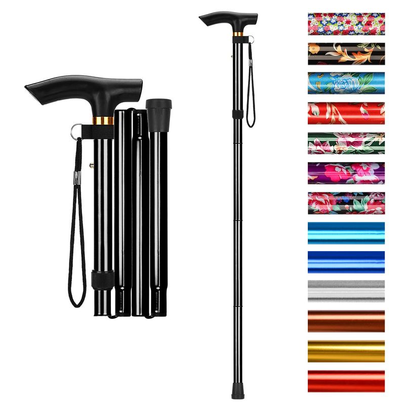 supregear Folding Cane, 5-Level Adjustable Height Walking Stick ...