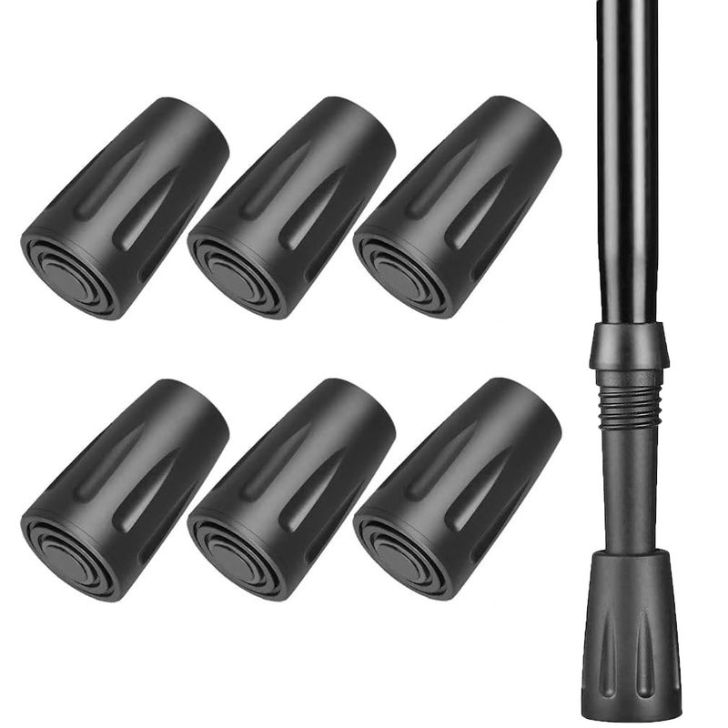 6 Pcs Walking Stick Rubber Tips, Replacement Rubber Pole Ends Trekking ...