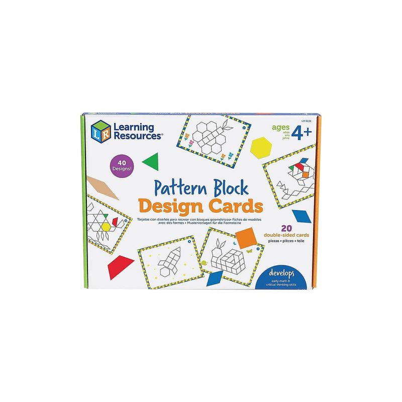 Learning Resources Pattern Block Design Cards, Colour Recognition, STEM ...