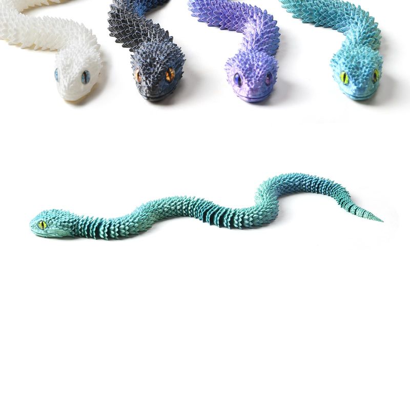 WUALAIER 3D Printed Snake Toy -24" Crystal-Like Movable Snake 3D ...