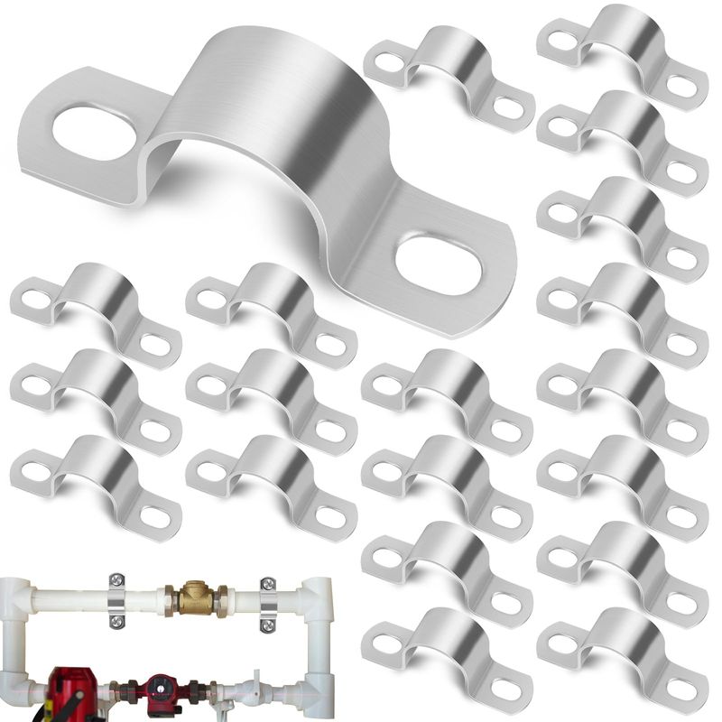 20 Pieces Pipe Strap Clamp, U Brackets Heavy Duty, 304 Stainless Steel ...