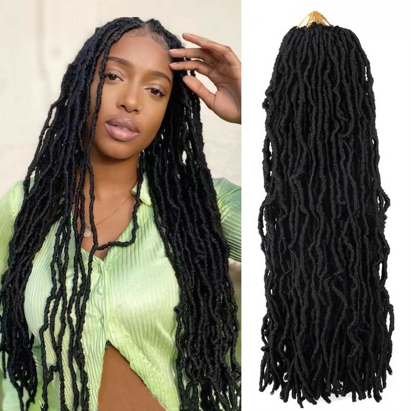 7 Packs 24 Inch Soft Locs Crochet Hair Pre Looped Curly Wavy Faux Locs ...