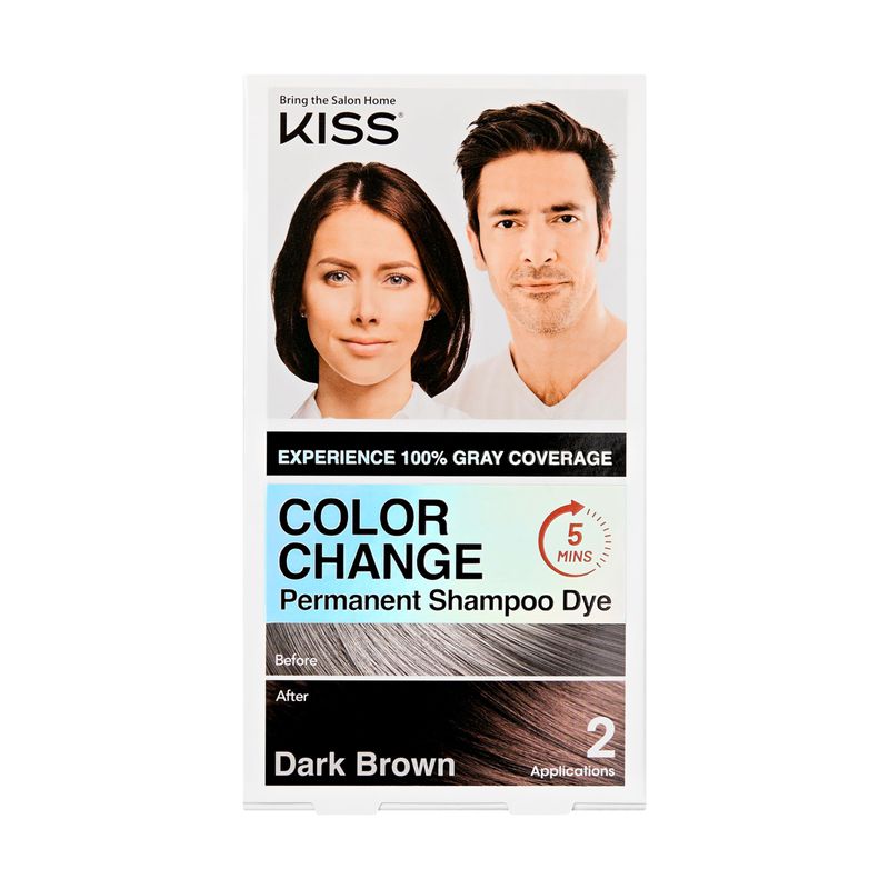 KISS COLORS & CARE Natural Herbal Color Change Shampoo All-in-One Kit ...
