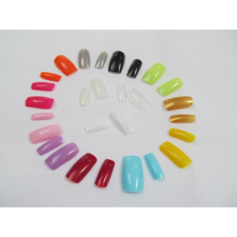 100x False Silver coloured medium length Full Coverage false nails ...