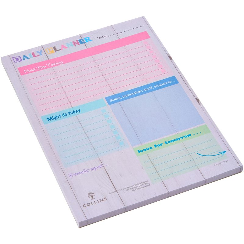 Collins A5 Unique Layout 2019 Daily Planner Pad (Pack of 60 Sheets ...