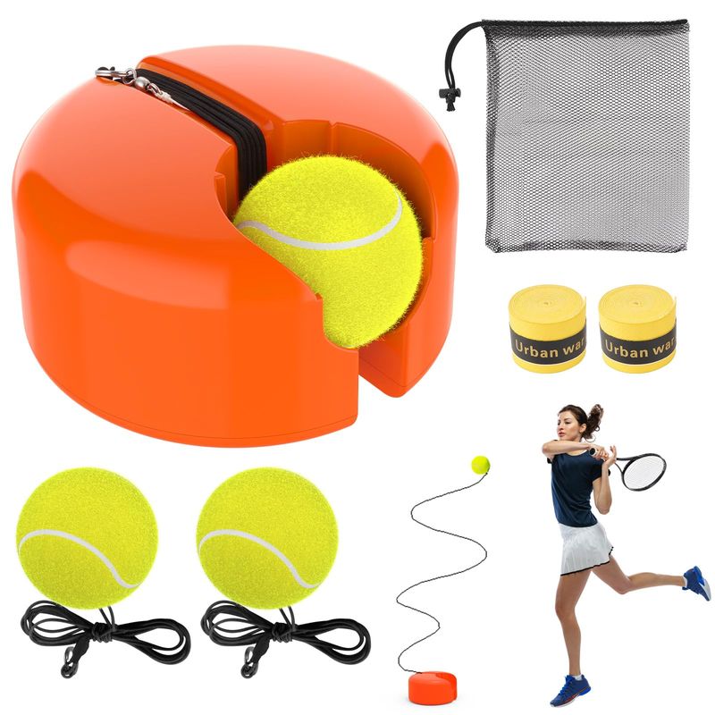 Upgraded Telescopic Tennis Trainer Rebounder Set,Solo Tennis Training ...