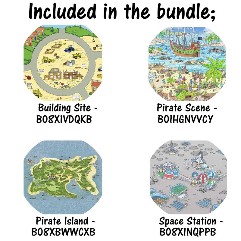 Four Imaginative Play Vinyl Tuff Tray Insert Bundle - 86 x 86 cm ...