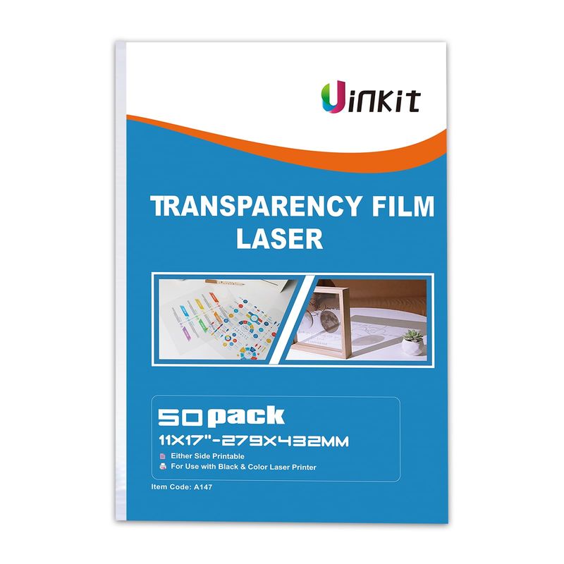 Uinkit 11x17 Laser Transparency Film OHP 50 Pack Acetate Sheets Clear Overhead Projector ...