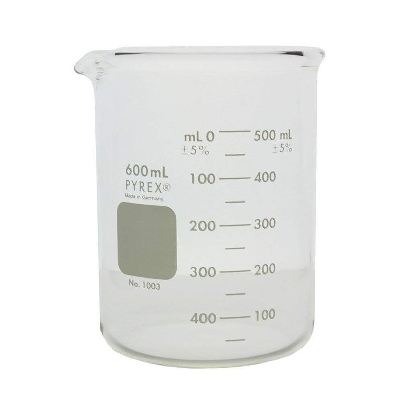PYREX Heavy Duty Griffin 1003 600mL Beaker Double Scale Graduated; Each ...