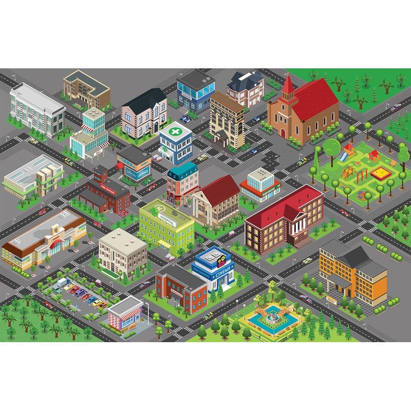 Block Town Activity Play Mat - Pretend Play, Role-Play, Teach & Learn ...