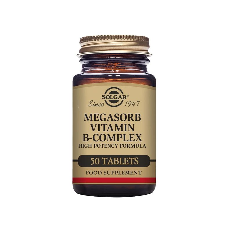 Solgar Megasorb Vitamin B-Complex Tablets - Pack of 50 - High Potency ...