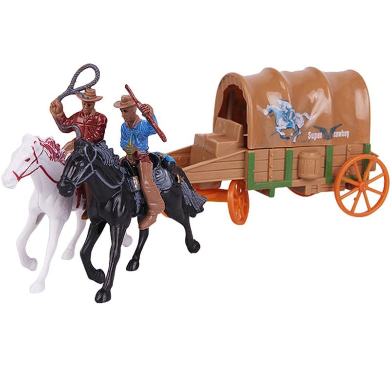 Western Figures Horse Carriage Model Playset Plastic West Figurines ...