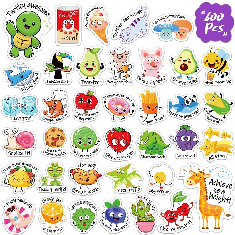 600PCS Punny Teacher Stickers for Students, Funny Teacher Reward ...