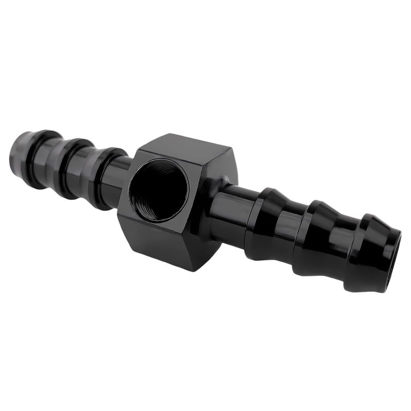 DXNQ Aluminum Inline Fuel Pressure Gauge Adapter, 3/8" Barb Connector ...