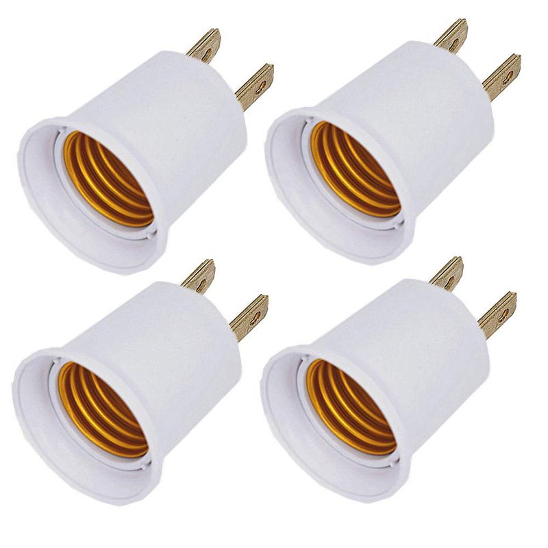 （4PACK） E26/e27 Socket Adapter Converts Outlet to Lamp Socket, 660 Watt, 125 Volt,AC Plug to E26 ...