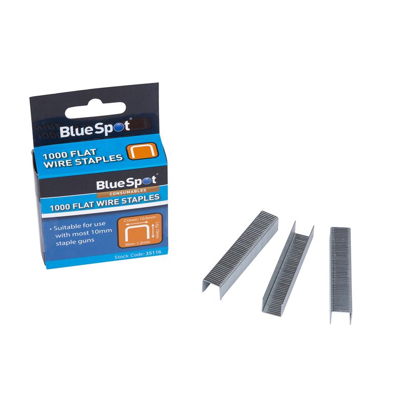Blue Spot Tools 35116 Crown Flat Wire Staples T50 Type, Silver - Online ...