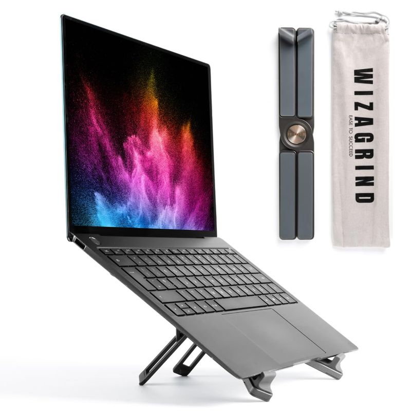 WIZAGRIND Portable Aluminium Laptop Stand - Foldable & Lightweight ...