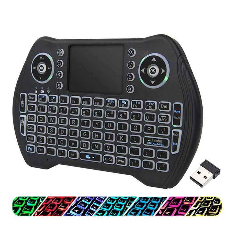 EASYTONE Backlit Mini Wireless Keyboard Touchpad Mouse Combo with ...