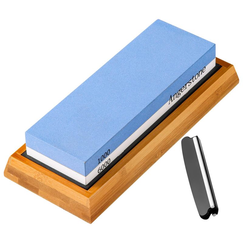Angerstone Premium Knife Sharpening Stone–1000/6000 Grit Whetstone ...