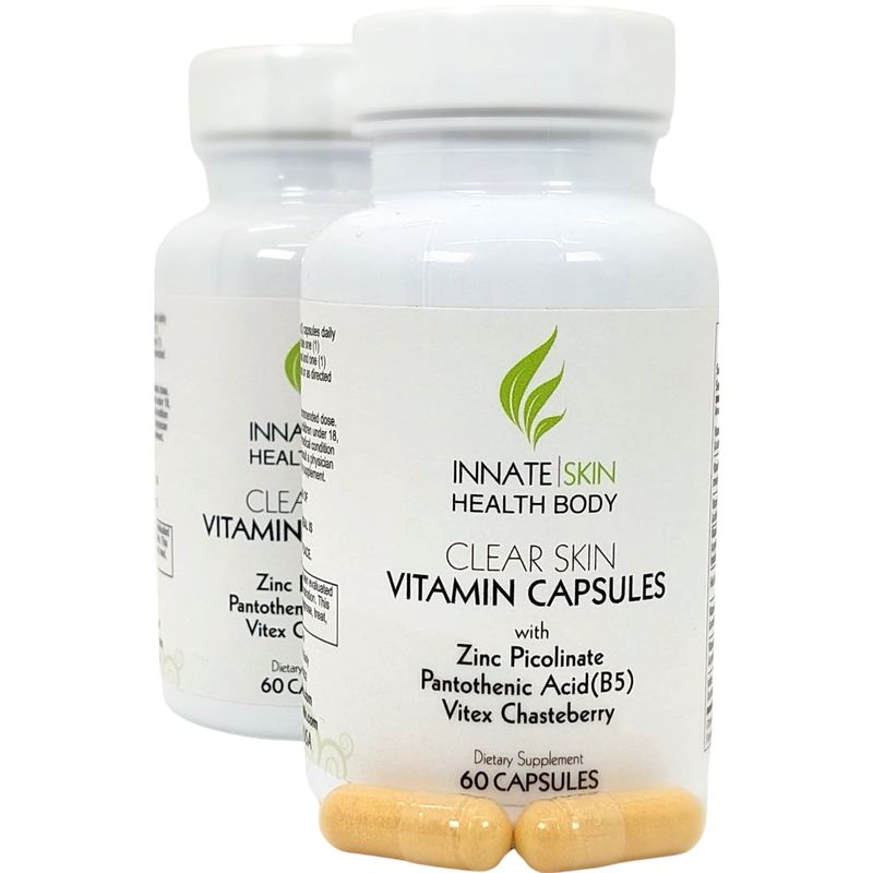 Clear Skin Acne Vitamins Capsules | Complexion Supplements 60 Count ...