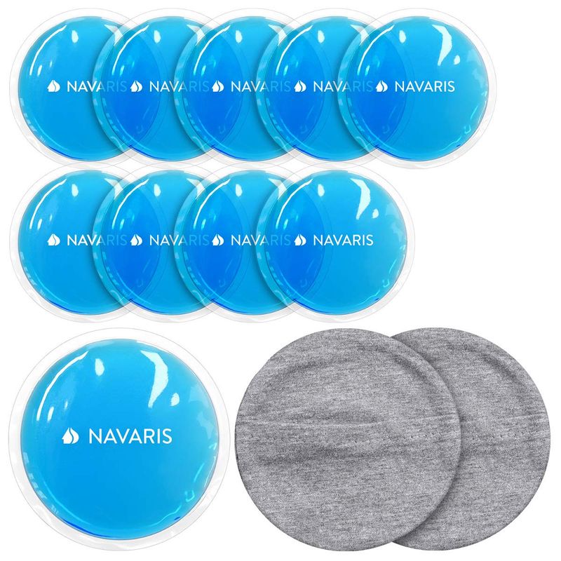 Navaris Round Gel Ice Pack Set - Set of 10 Small Reusable Gel Ice Packs ...