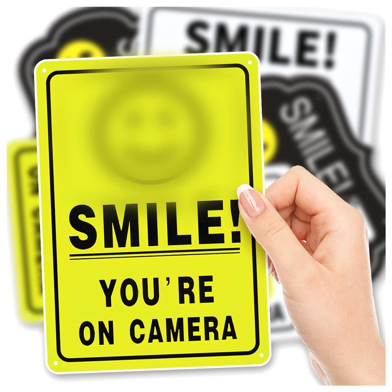 Pack 6 Pcs Video Surveillance Security Camera Sticker for House ...