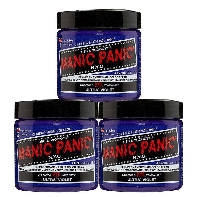 MANIC PANIC Ultra Violet Hair Dye – Classic High Voltage - (3PK) Semi ...