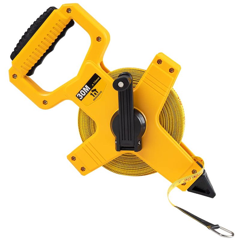 HOGARSWE Open Reel Fiberglass Tape Measure, 100 Foot Tape Measure by 1/ ...