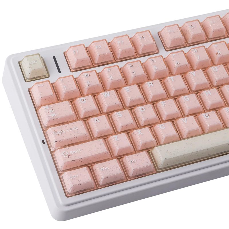 Sunzit Pink Keycaps,166 Keys PBT Custom Translucent Keycaps,Cherry ...
