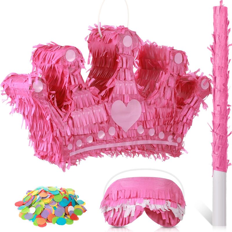 Sratte Princess Crown Piñata with Blindfold, Bat and Confetti Small ...
