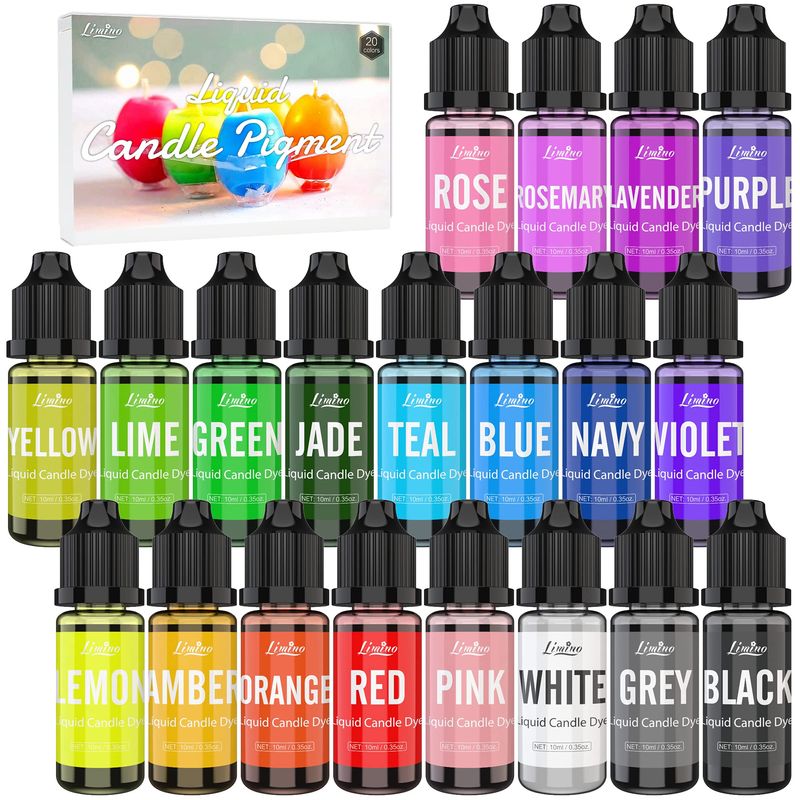 Candle Dye - 20 Color Liquid Candle Wax Dye for DIY Candle Making, Wax ...