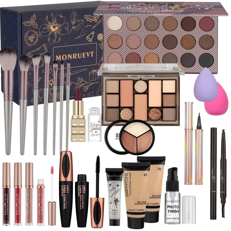 All in One Makeup Set for Women Full Kit Includes 18 Colors Eyeshadow ...