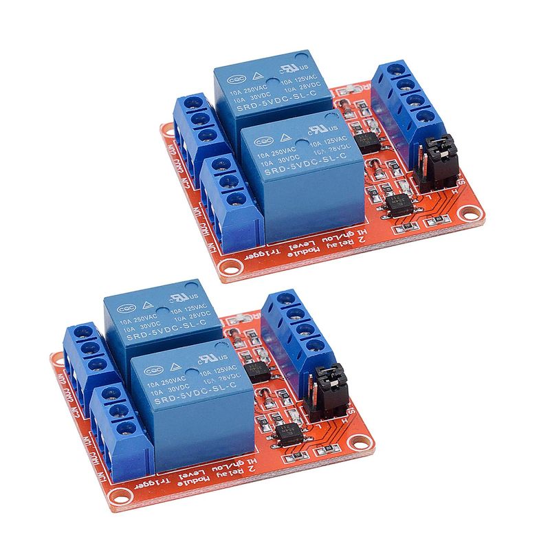 [2-Pack] DC 5V Relay Module 2-Channel Relay Switch with Optocoupler ...