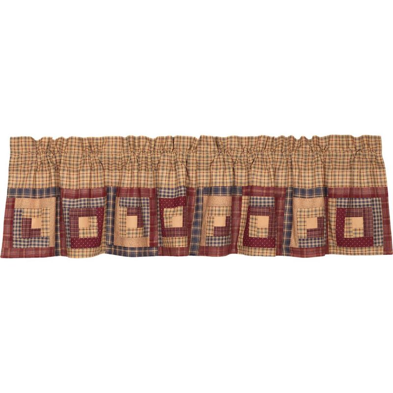 VHC Brands Millsboro Window Curtain, Valance Log Cabin Block Border ...