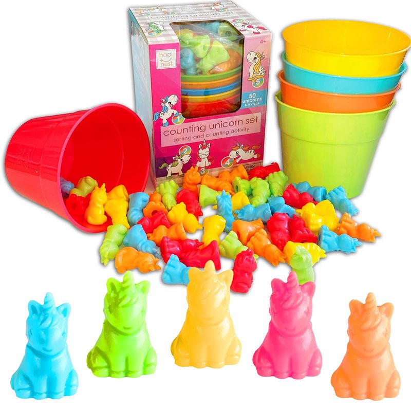 Hapinest Unicorn Math Counters Color Sorting and Counting Activity Set ...