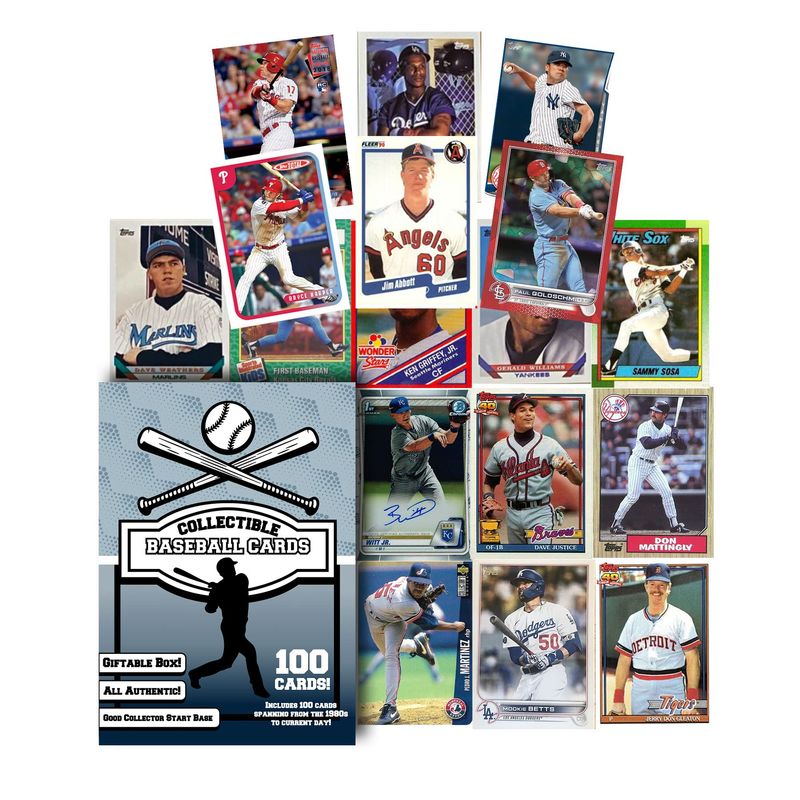 Assorted Set of 100 Baseball Trading Cards - All New Condition Cards ...