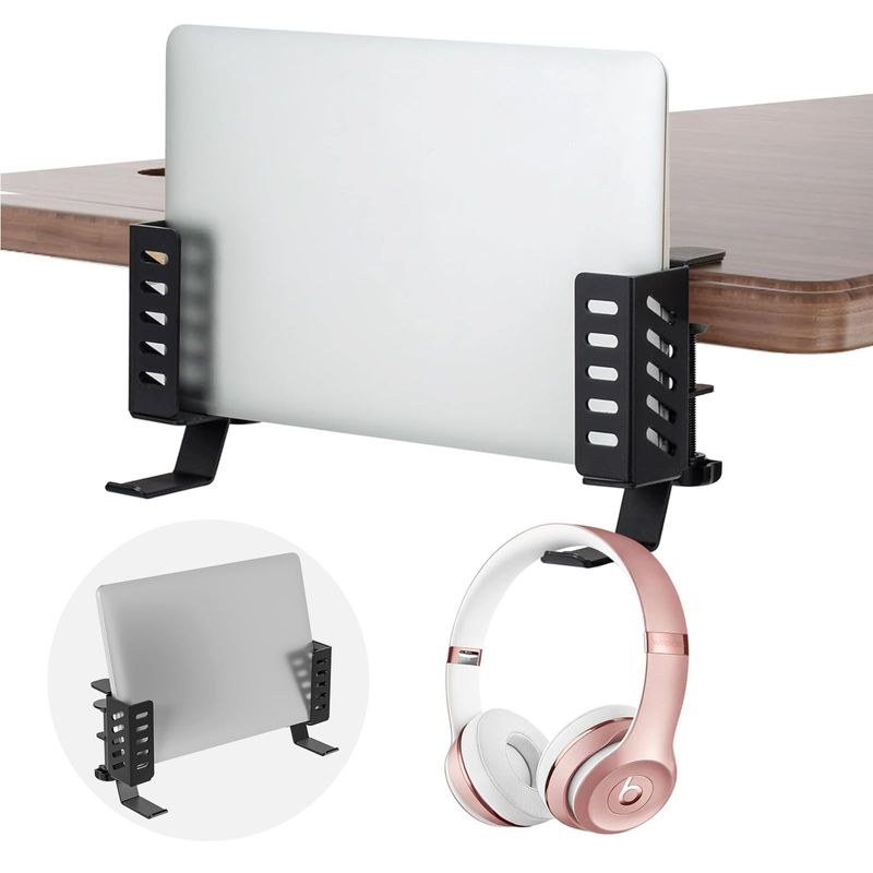 [Set of 2] Laptop Stand Desk Side Rack Headphone Stand Desk Side ...