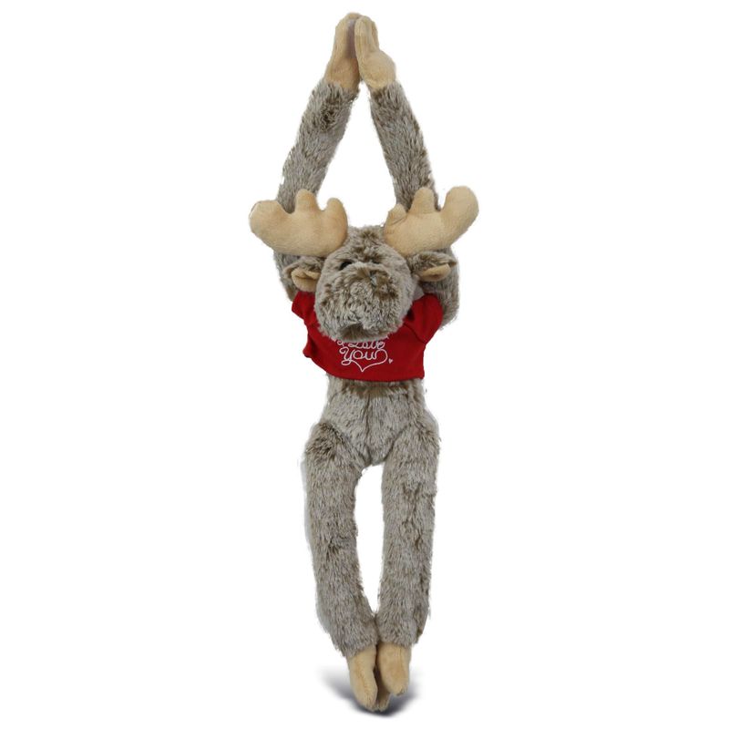 DolliBu I Love You Valentine Plush Hanging Moose - Cute Stuffed Animal ...