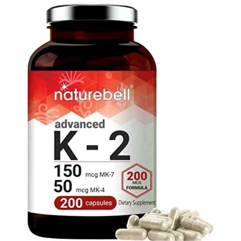 Vitamin K2 MK-4 Supplement with MK-7 200 mcg 2in1 Formula Supports Joint and Cardiovascular ...